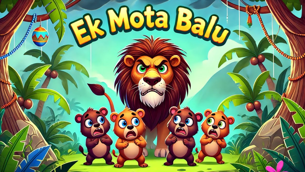 Ek Mota Bhalu | एक मोटा भालू | Hindi Rhymes for Kids | Fun Cartoon ...