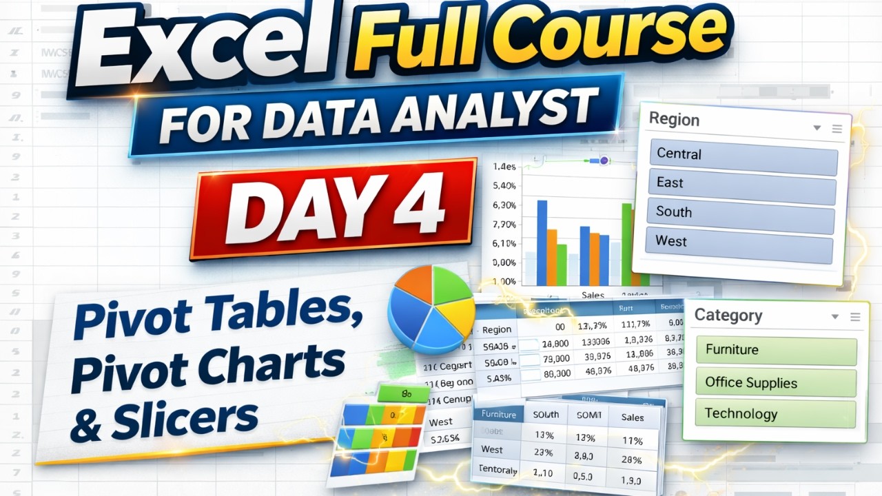 Excel Full Course for Data Analyst | FREE Course | Day 4 | Pivot Tables ...