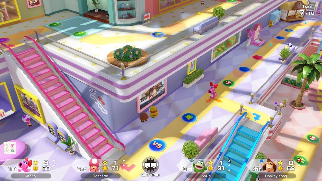 Super Mario Party Jamboree #179 Rainbow Galleria Birdo vs Toadette vs ...