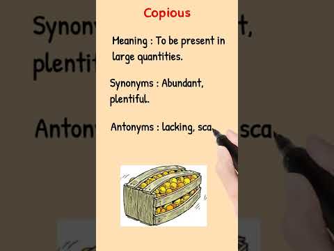 Copious : Meaning, pronounciation, synonyms, antonyms, Usage & Examples ...