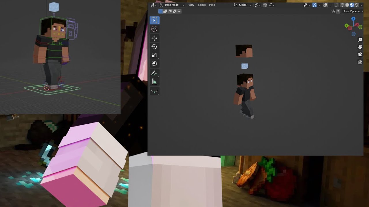 minecraft animation Teaching walking tutorial in the blender - YouTube