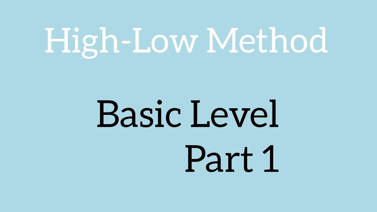 High low method Part 1, #Highlow Variable, Fixed & Total cost Acca CIMA ...