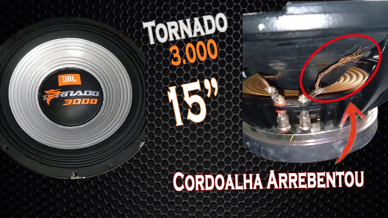 Conserto das CORDOALHAS de um Alto Falante Tornado 3000 de 15 Polegadas JBL 1.500 Wrms Subwoofer ...