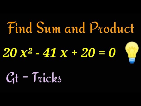 🔴How to find Sum and Product of Quadratic Equation. - YouTube