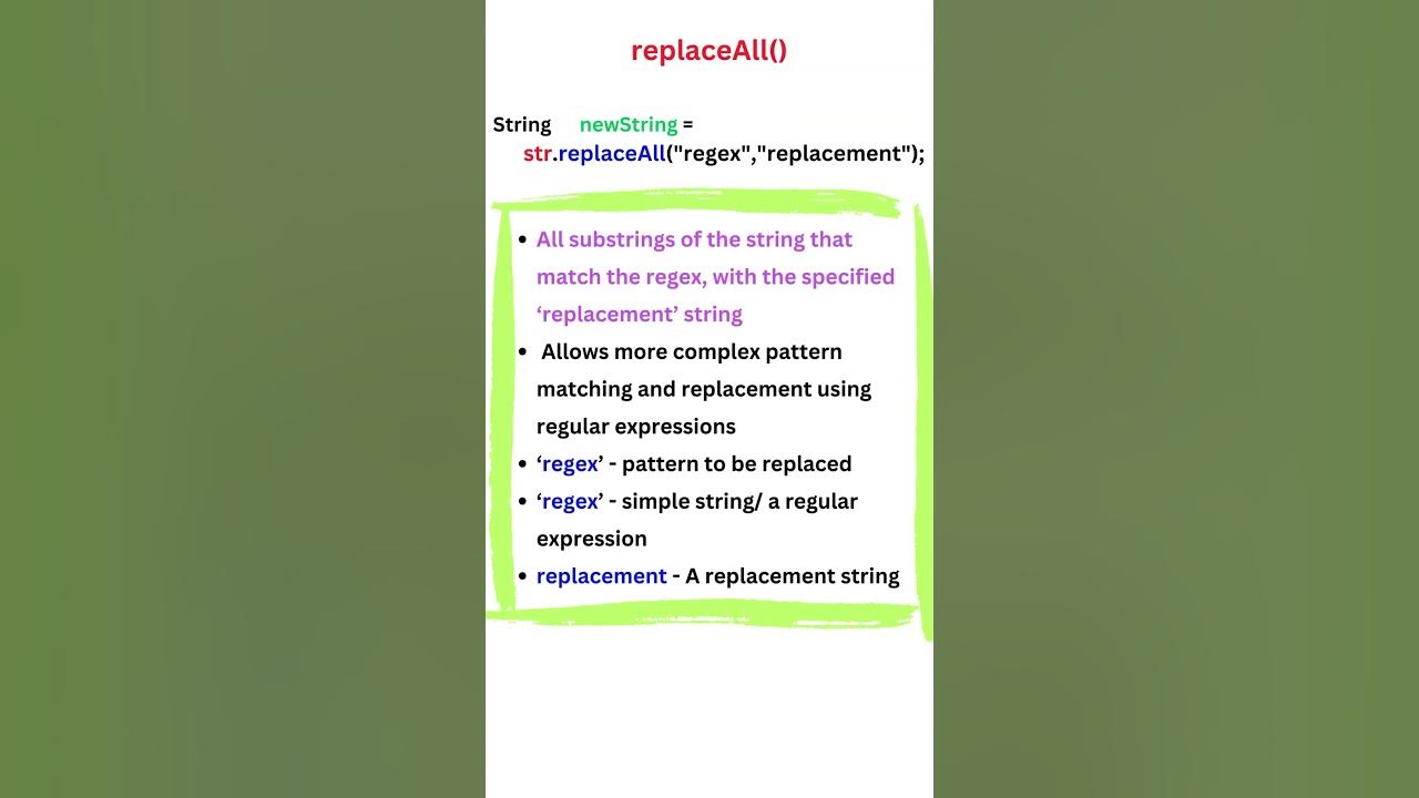 Replace Vs Replaceall Methods Java Interview Questions Selenium Java Youtube