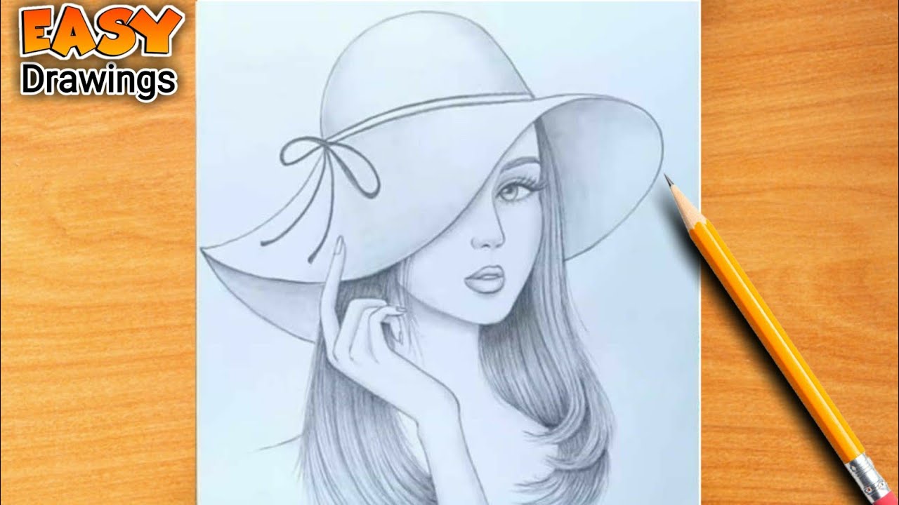 Learn the Art of Drawing: Beautiful Girl with a Chic Cap | How to draw ...