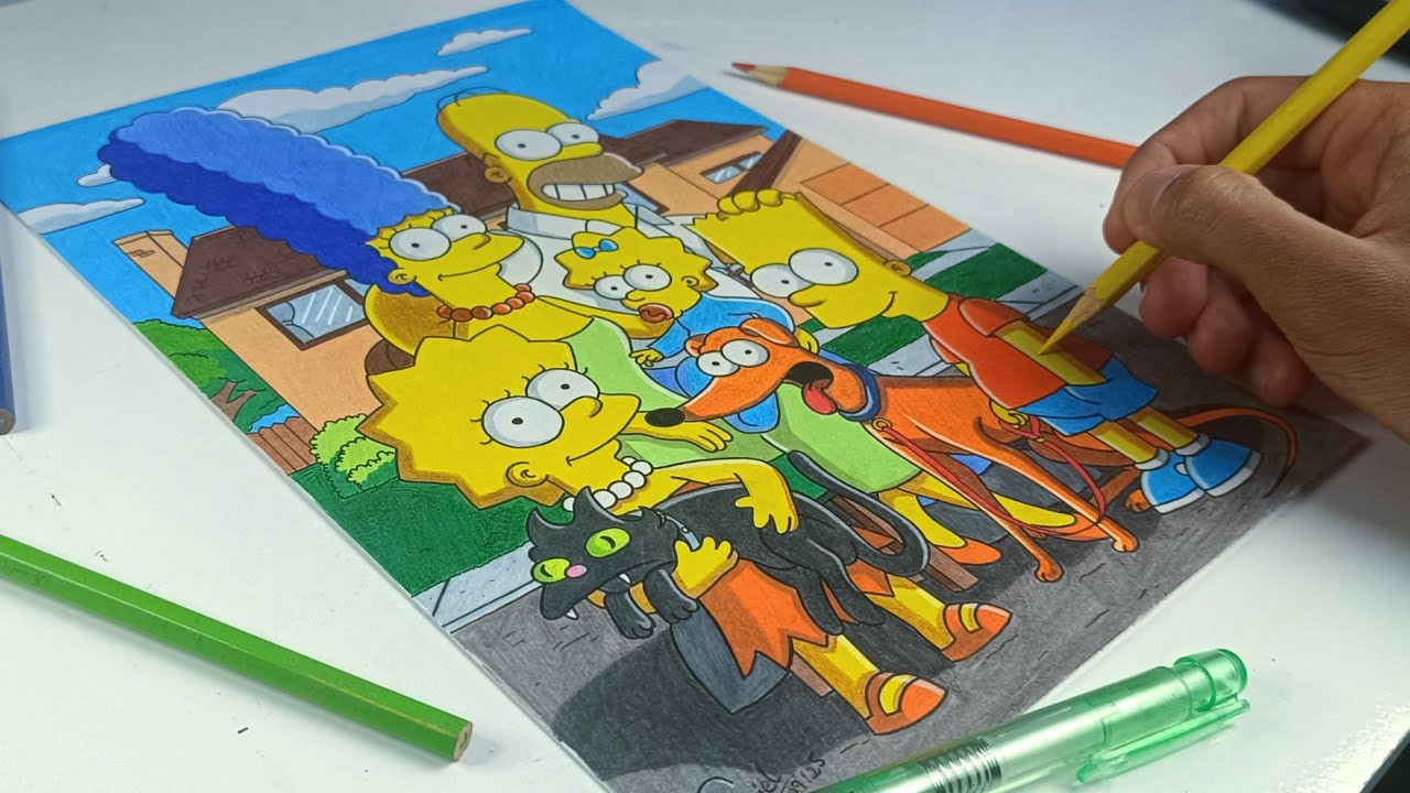 DESENHANDO OS SIMPSONS / DRAWING THE SIMPSONS - TIME LAPSE - YouTube
