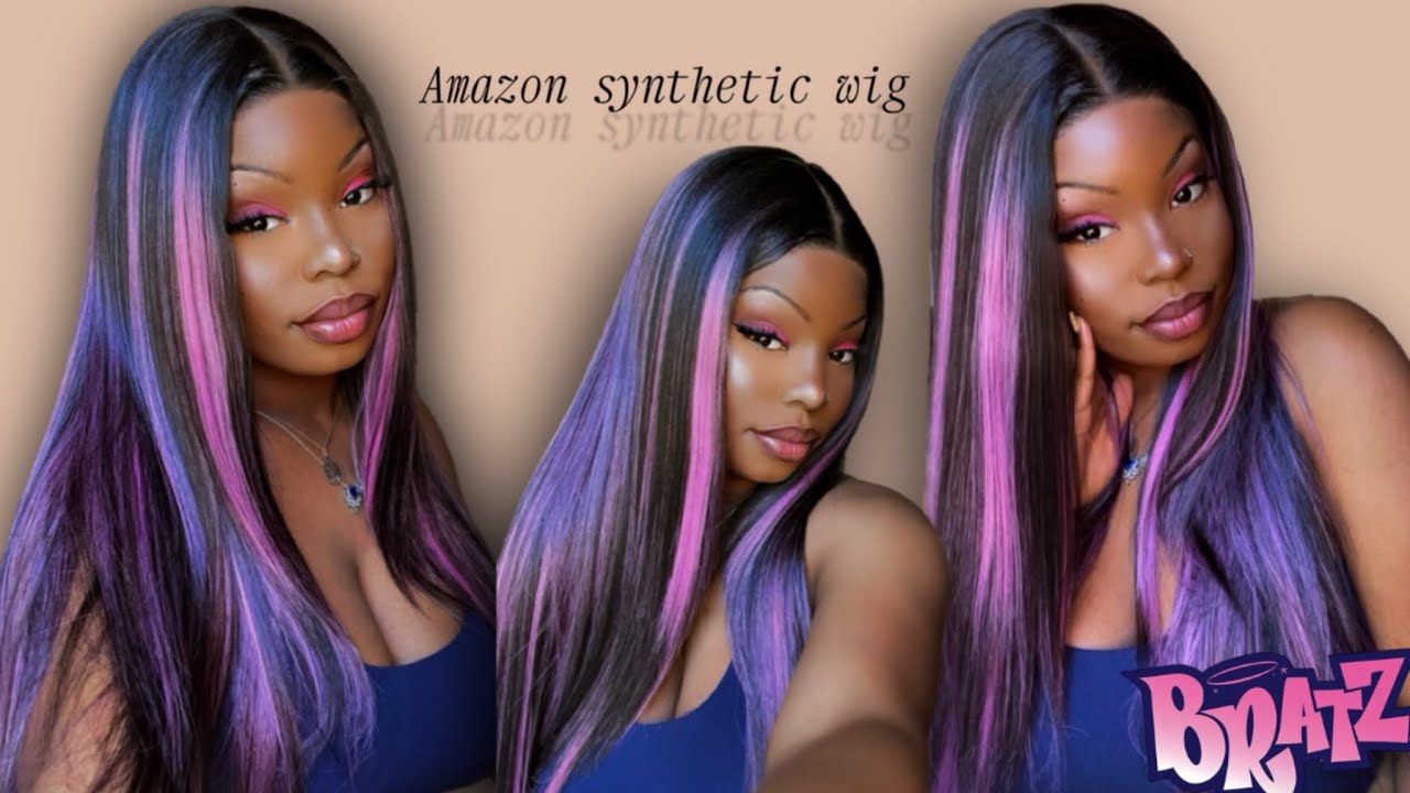 🖤🩷BRATZ DOLL INSPIRED PINK HIGHLIGHTED SYNTHETIC Amazon WIG ft X-Tress ...