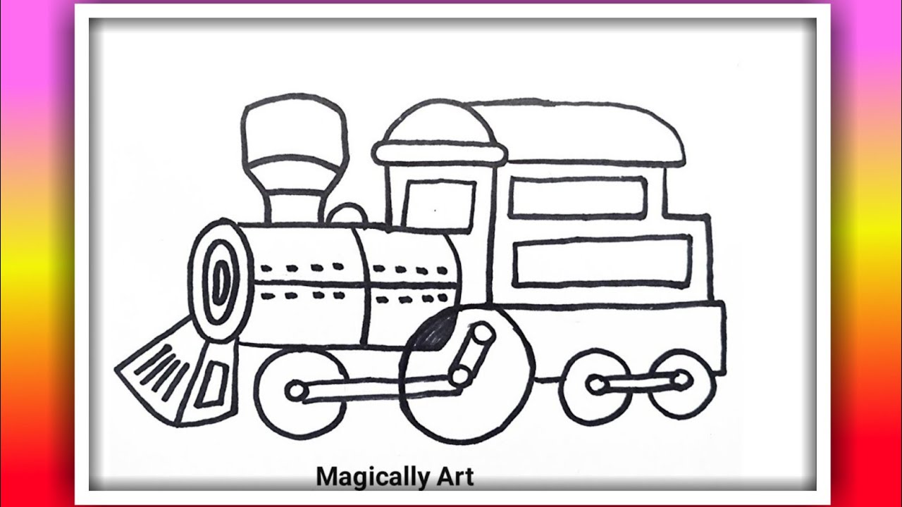 Baby and Train Drawing, Painting, Coloring for Kids and Toddlers | Easy ...
