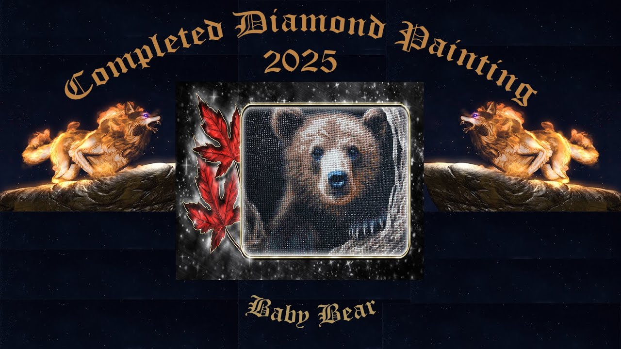 💎 Diamond Painting Completed ; " Baby Bear " ( Temu ) - YouTube