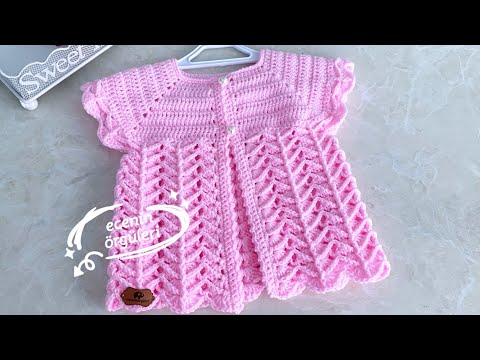 🌸Crochet Princess Sweater Vest/Süper Güzel Model Tığ işi Kız Çocuk Yeleği / Süveter 3-6 ay