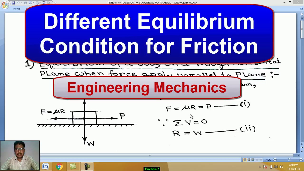 Different Equilibrium Condition for Friction | Conditions of ...