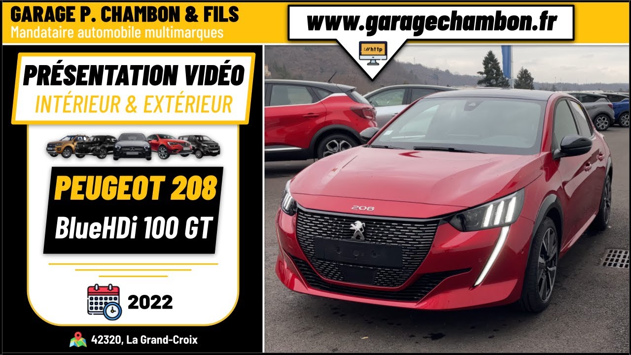 PEUGEOT 208 BlueHDi 100 GT - Rouge Elixir toit Black Diamond ...