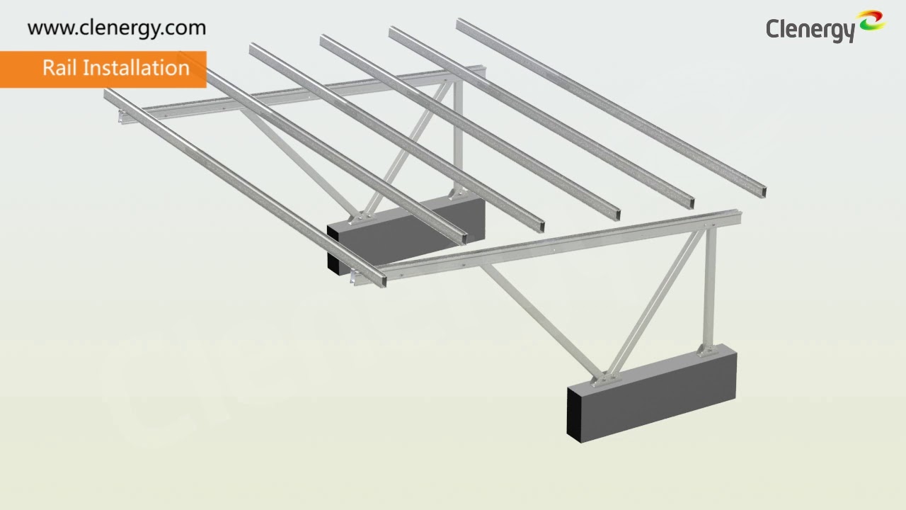 Install PV-ezRack ezShade without Dry Bar for Solar Carport - YouTube