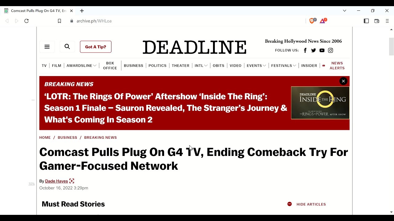To No One's Surprise...Comcast Pulls Plug On G4 TV, Ending Comeback Try ...
