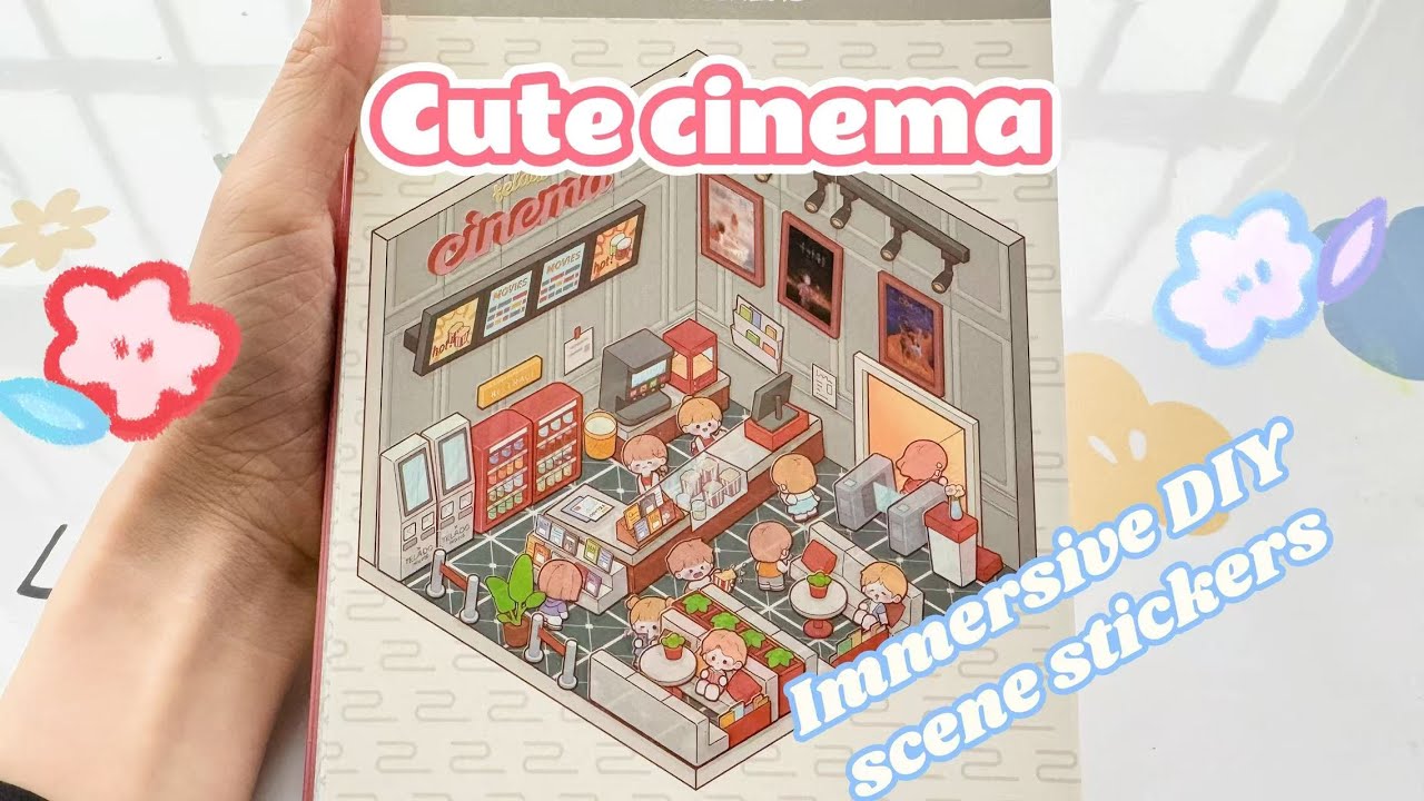 [ASMR]DIY a super cute cinema with stickers~ - YouTube