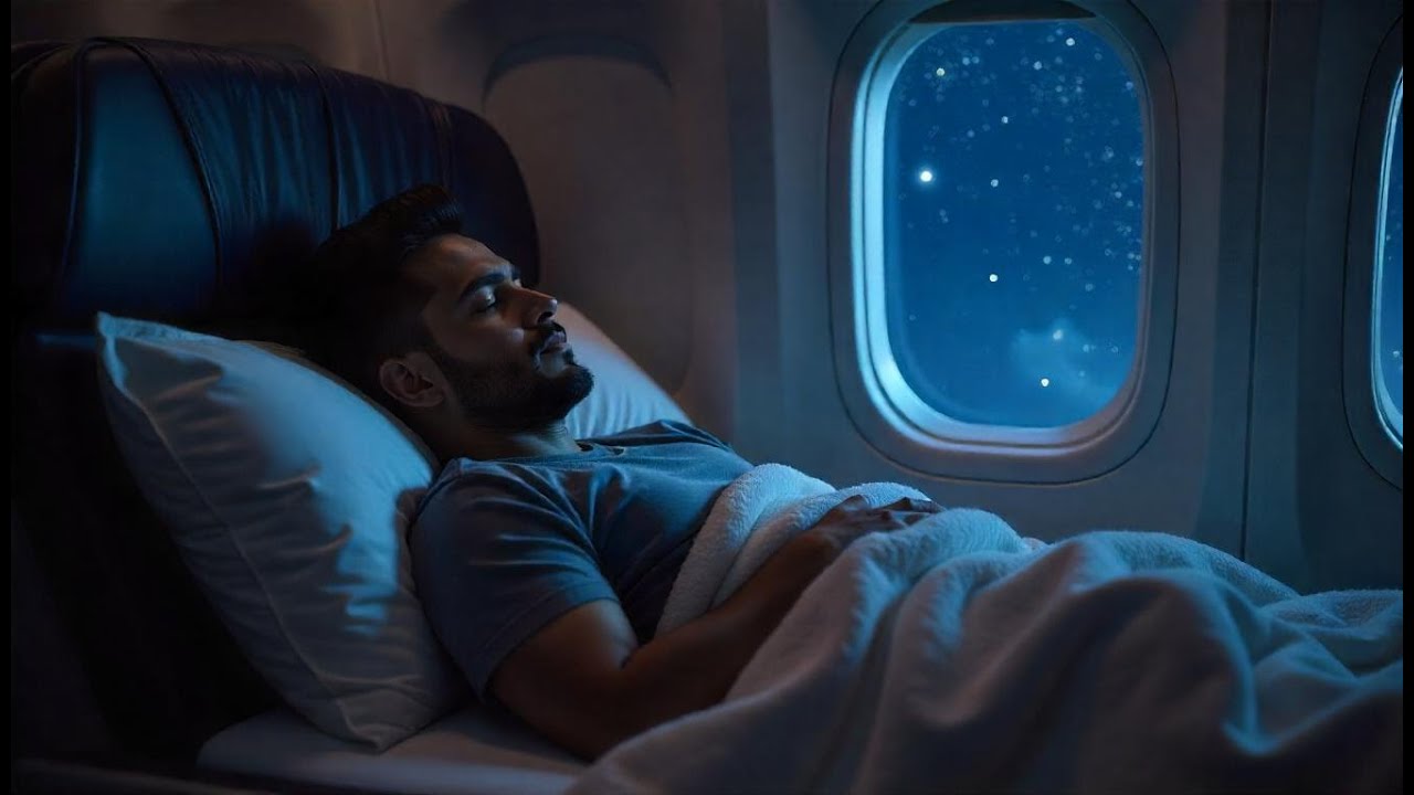 Night plane flight in the rain relaxing PERFECT | The best sound for ...