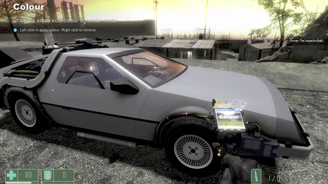 Doc Brown's Delorean time machine enters the gmod space time continuum ...