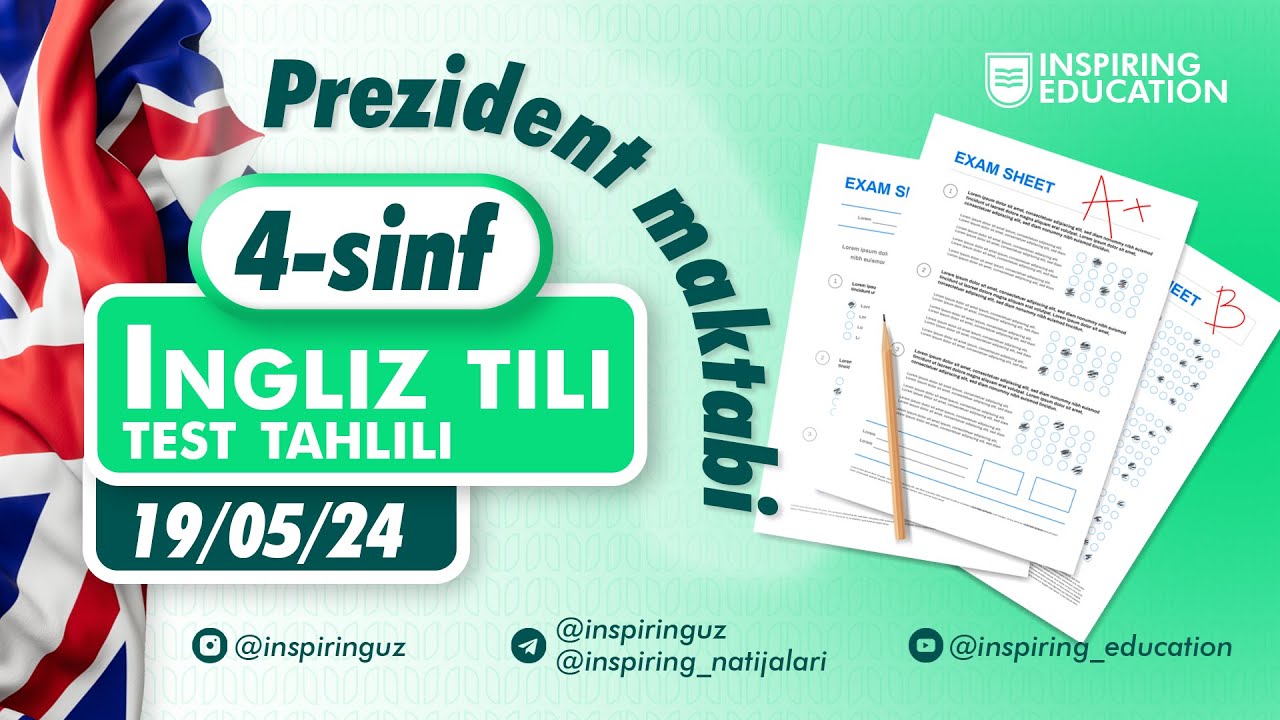 4 sinf ingliz tili monitoring test tahlili (19.05.2024) - YouTube