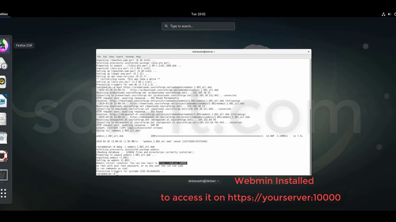 How To Install Webmin Web-Based System Configuration Tool On Debian Linux 9.8.0 - YouTube