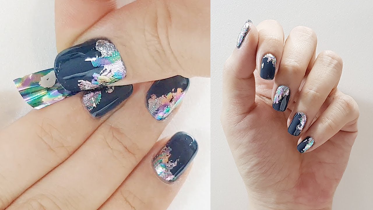 Easy Foil Nail Art For Beginners | No Skills Needed! - YouTube