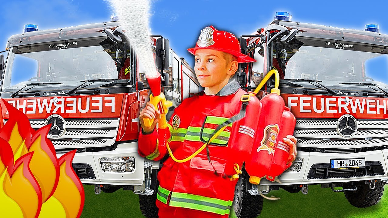 Big Firemen Compilation - The Kids have fun with Real Firetrucks 🚒🔥 ...
