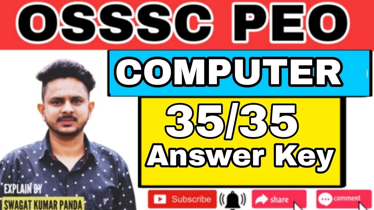 OSSSC PEO 2023 COMPUTER ANSWER KEY 🔐 #ossscpeo #OSSSC #MoParikshya # ...