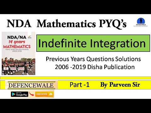 INTEGRATION || NDA MATH PYQ || PART- 1 || NDA DISHA PUBLICATION ...