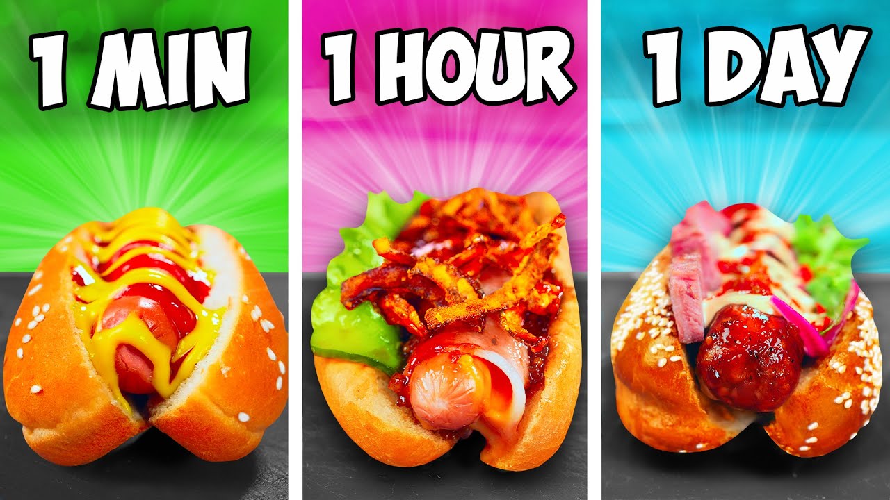1 Minute Vs 1 Hour Vs 1 Day Hot Dog By VANZAI COOKING YouTube 1-minute-vs-1-hour-vs-1-day-hot-dog-by-vanzai-cooking-youtube