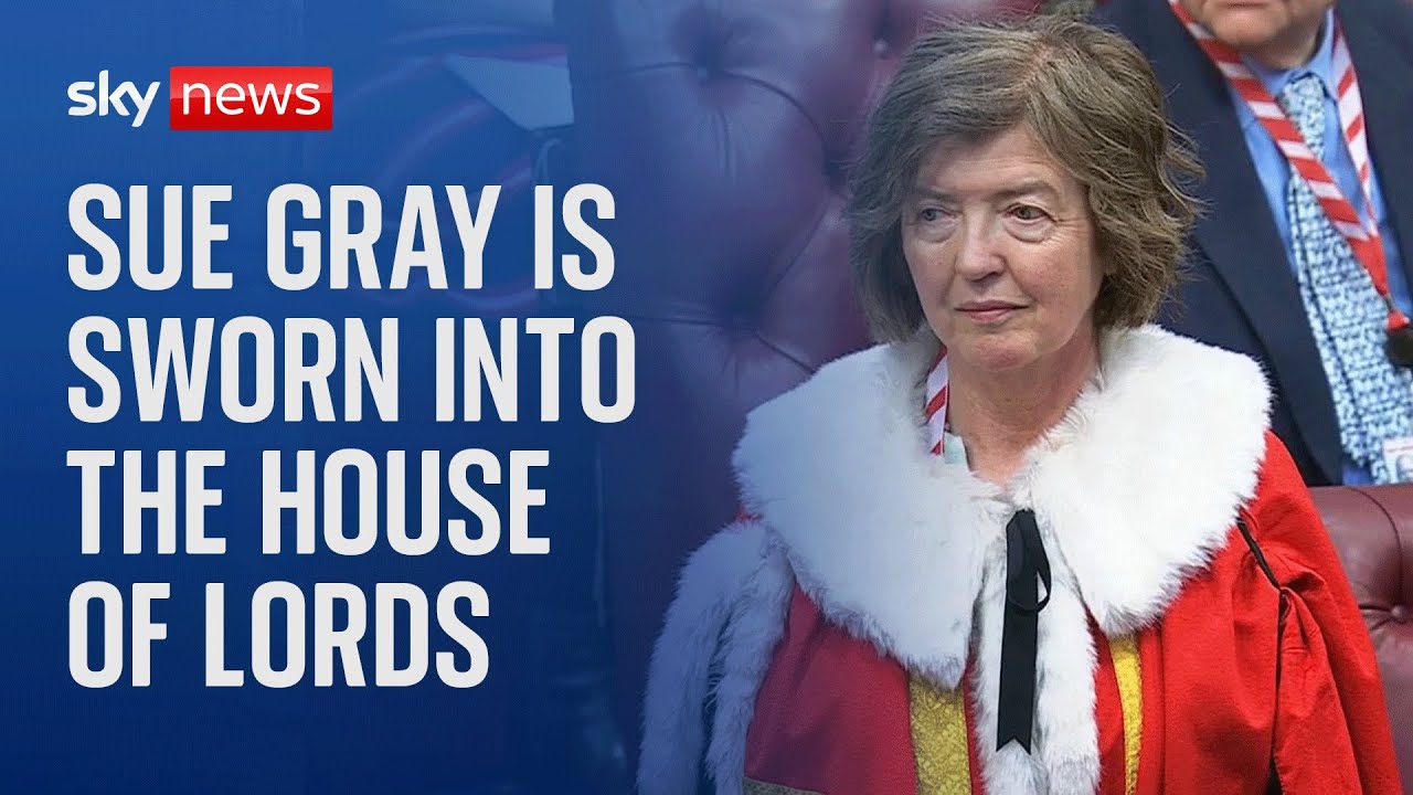 Sue Gray takes seat in Lords months after leaving government - YouTube
