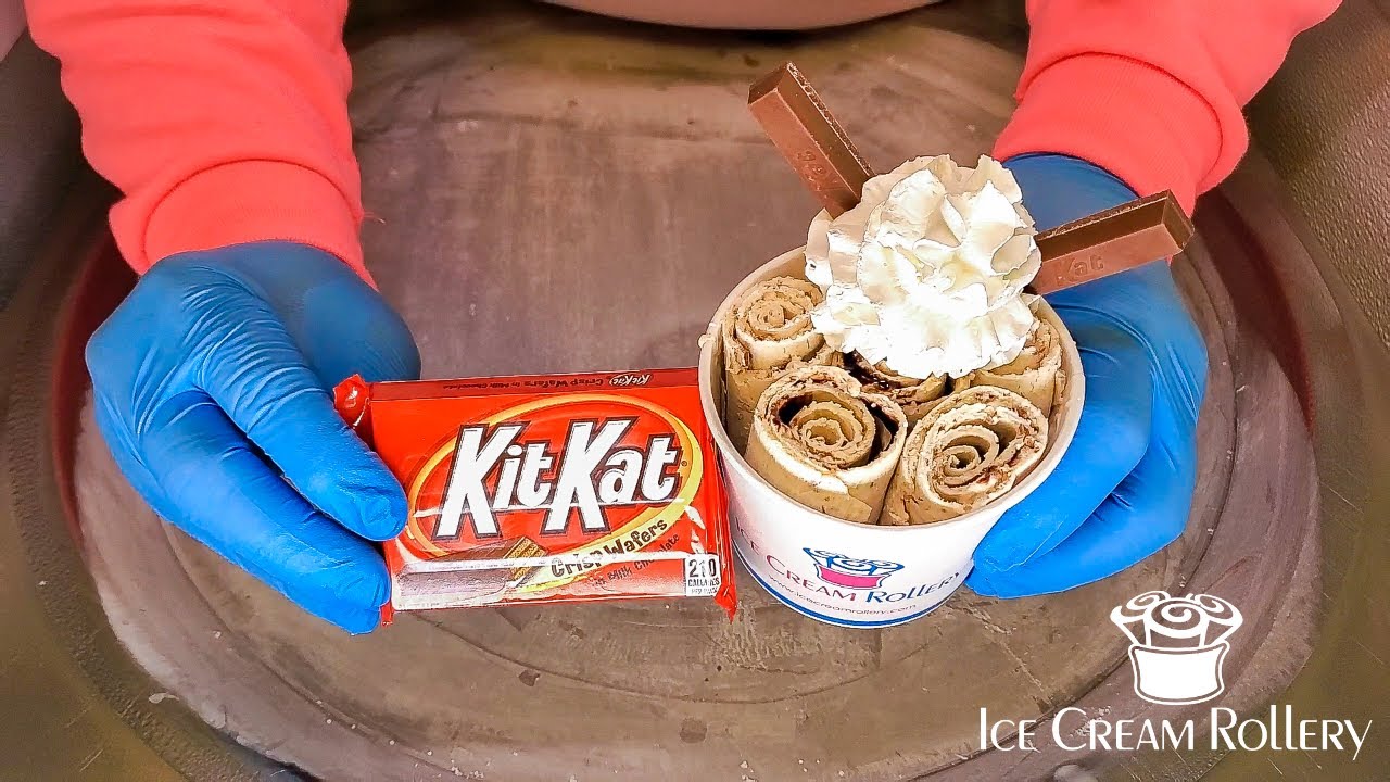 KitKat Ice Cream Rolls | Rolled Ice Cream with KitKat Bars - YouTube