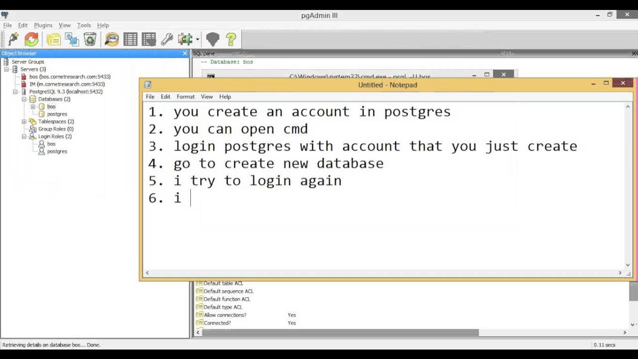 PostgreSQL - dump postgresql with command line on windows - YouTube