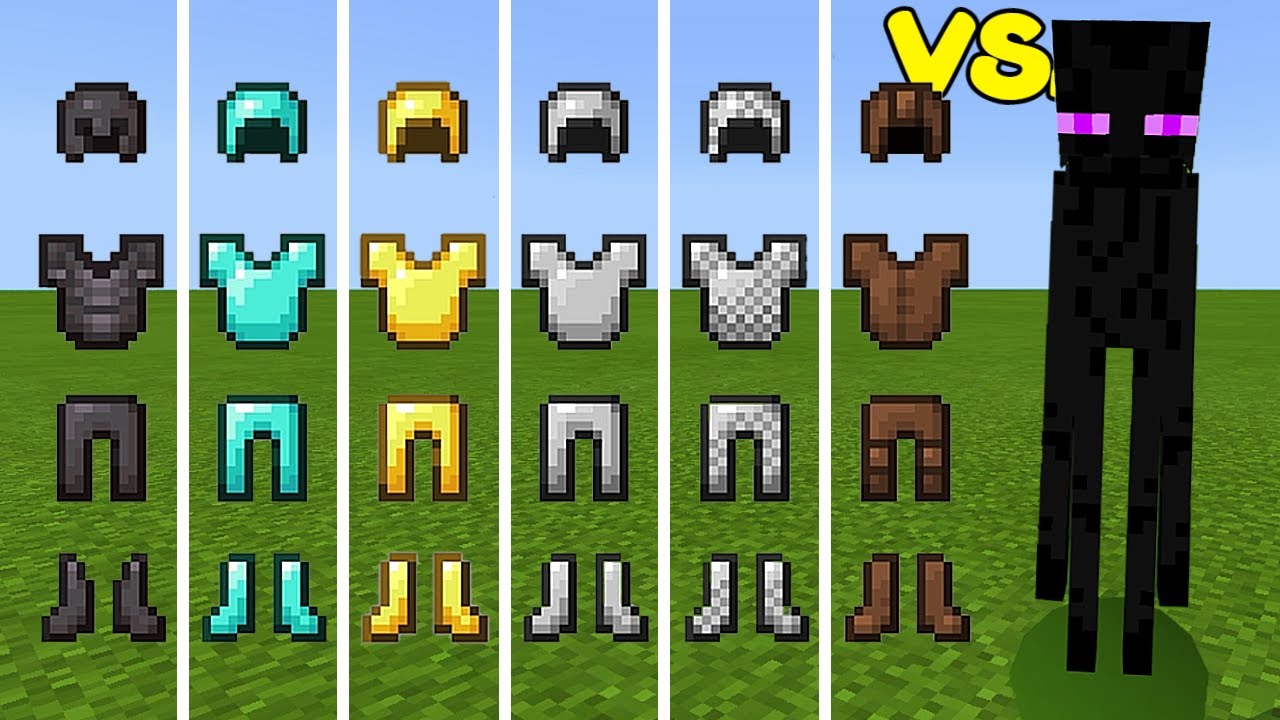 All Armor in Minecraft vs Enderman (Netherite, Diamond, Gold, Iron ...