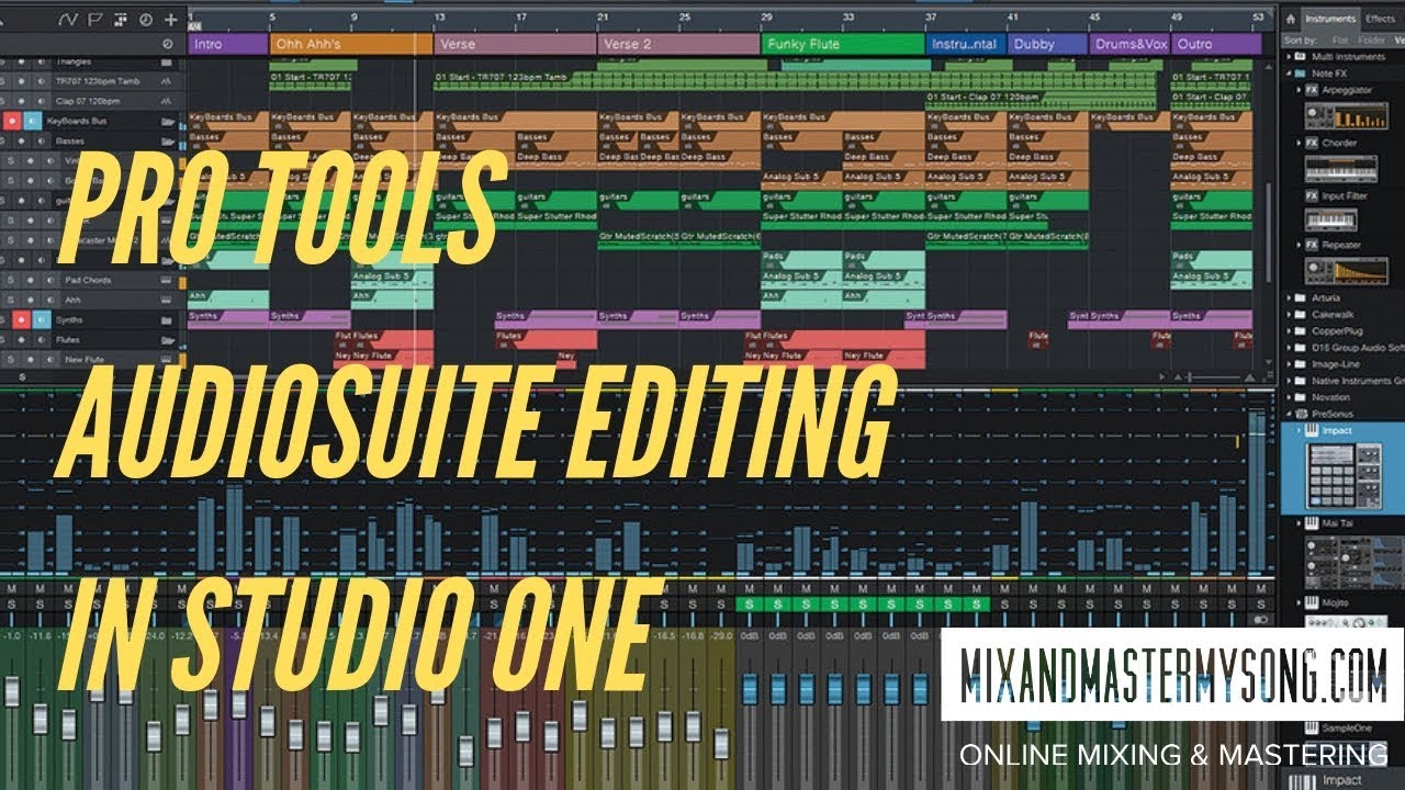 Pro Tools AudioSuite Editing in Studio One - YouTube