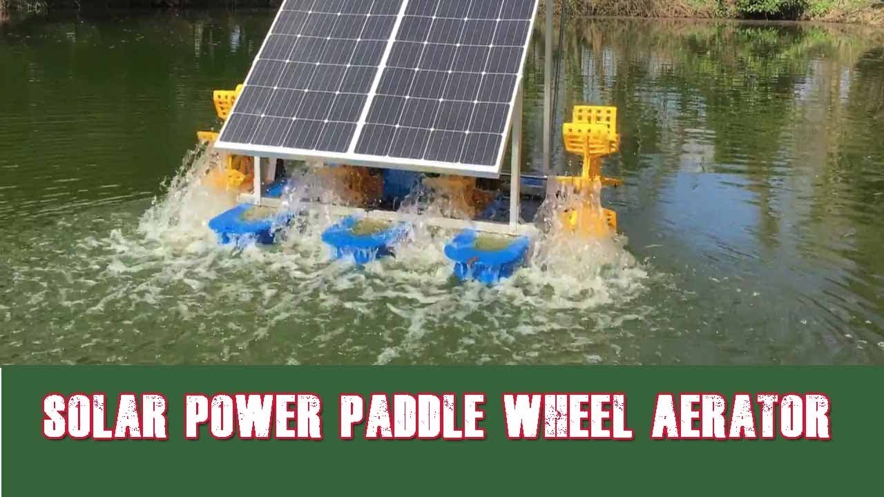 Solar Power _ Paddle Wheel Pond Aerator - YouTube