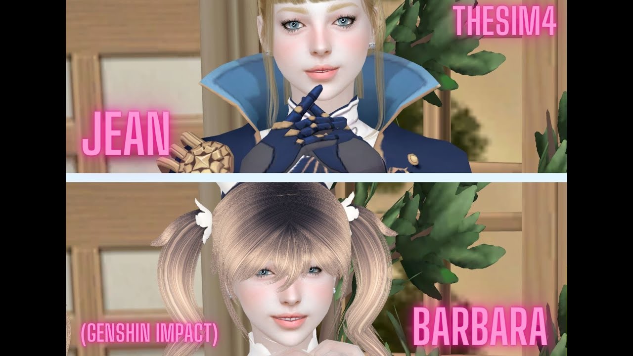 The Sims 4 | Create a Sim JEAN&BARBARA(genshin impact) + CC LIST - YouTube