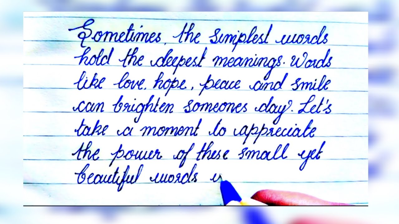 Cursive Writing Practice For Beginners || Paragraph Writing ️ 📝 - YouTube