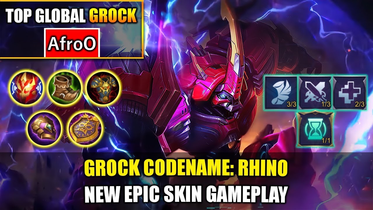 Grock Codename: Rhino, New Epic Skin Gameplay - Top Global Grock By ...