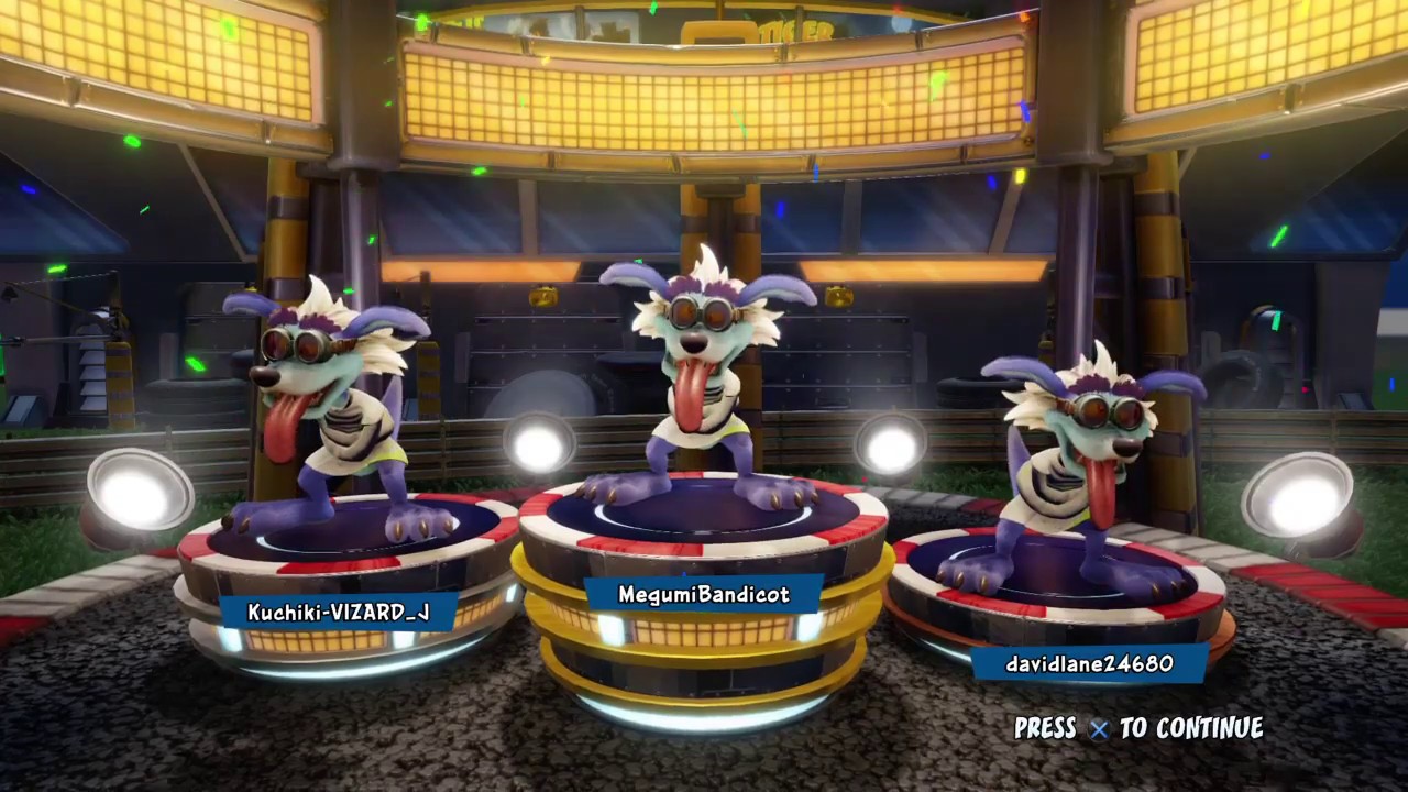 Triple Mad Scientist Ripper Roo Winning Podium. (Crash Nitro Fueled ...