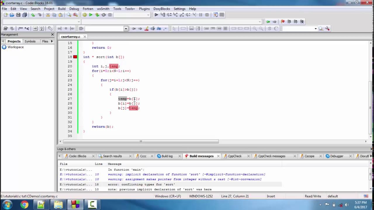 Array Sorting Using Pointer in C - YouTube