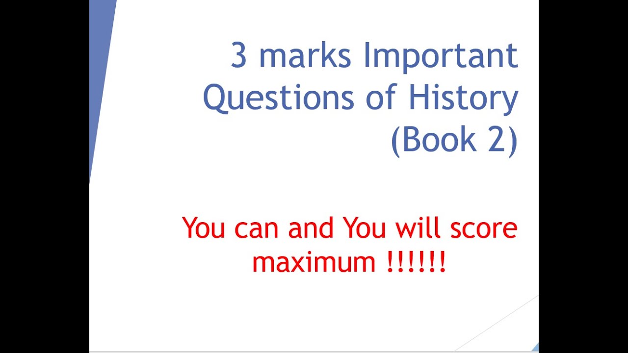 Important Questions Of History Book 2 3 Marks YouTube important-questions-of-history-book-2-3-marks-youtube