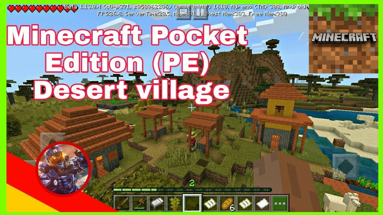 Minecraft Pocket Edition (PE) Desert Village - YouTube