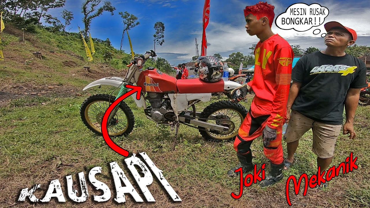 Pria merah Joki Motor Trail sangat berani, AKBAR KAUSAPI !! - YouTube