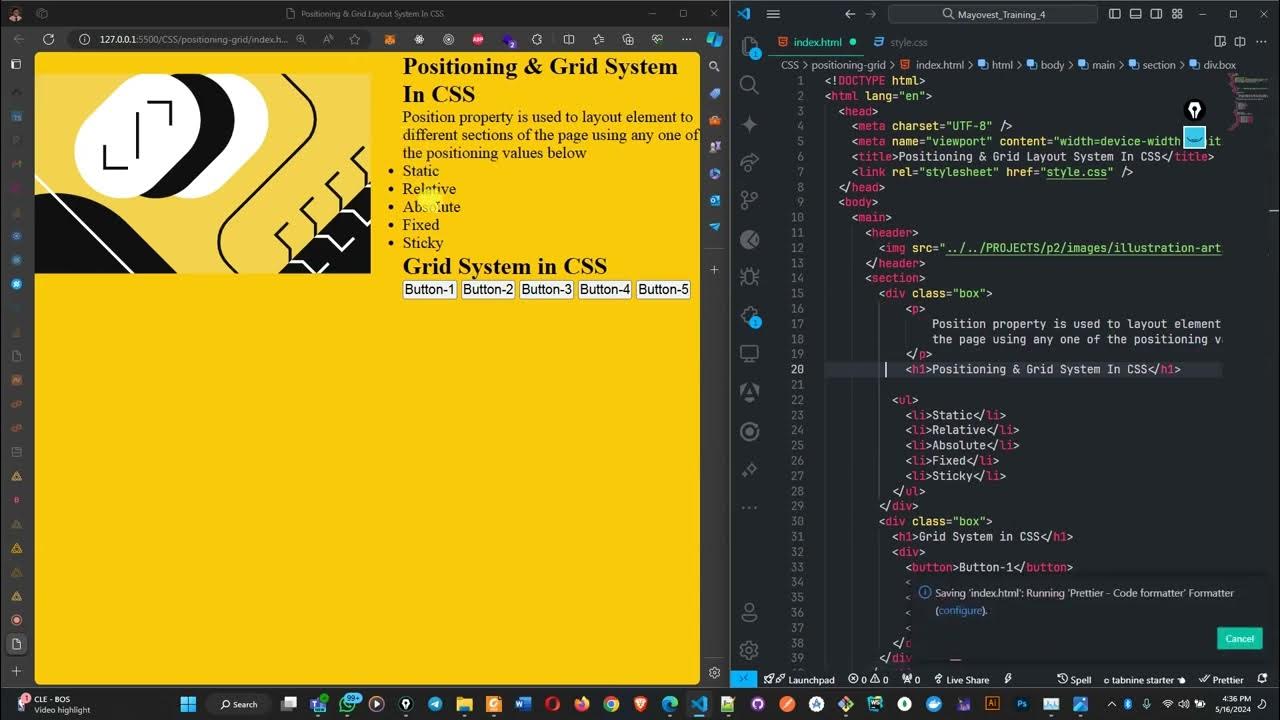 Mayovest Web Development Training: Positioning Propery in CSS - YouTube