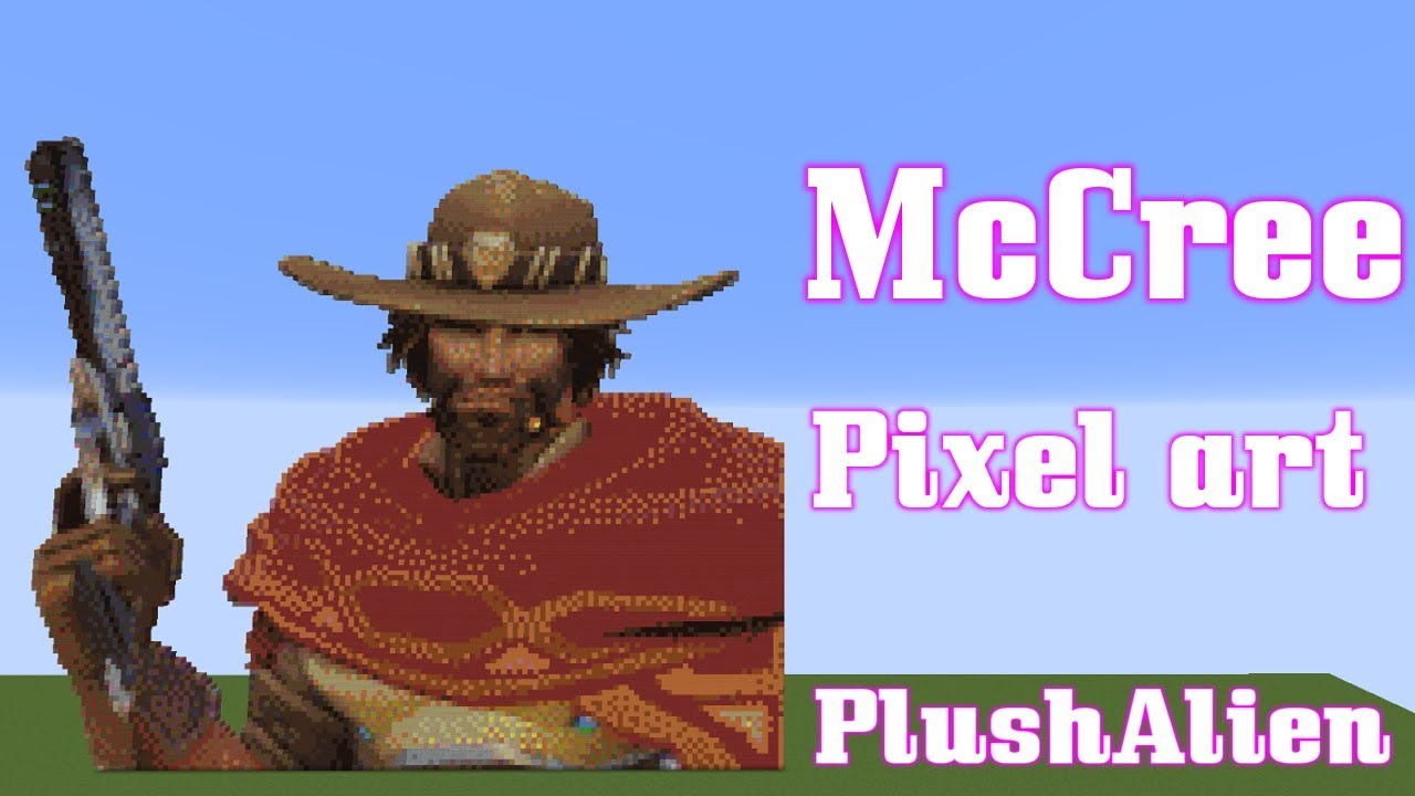 Minecraft Pixel Art SpeedBuild | McCree - YouTube