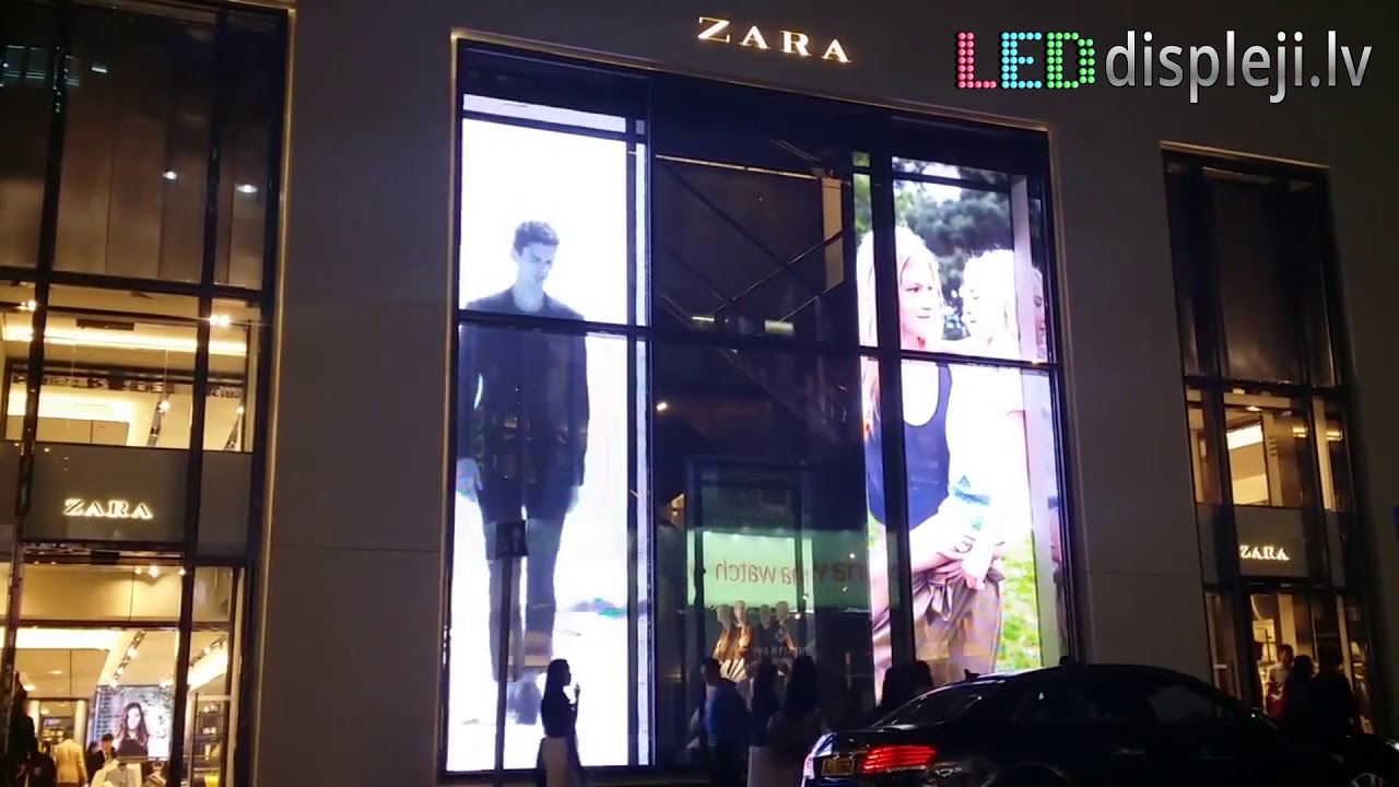 Transparent LED screen display: ZARA | LedScreenService.com - YouTube