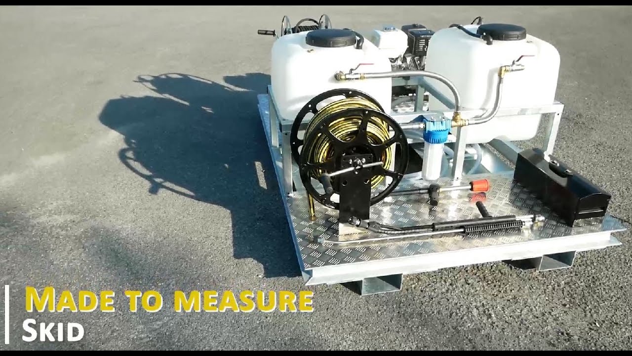 High pressure washing skid - YouTube