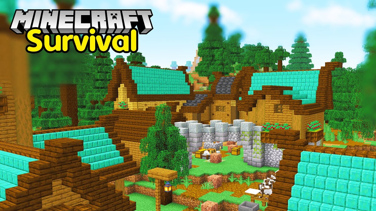 I Built a CUSTOM Spruce VILLAGE in Minecraft 1.20 Survival - YouTube