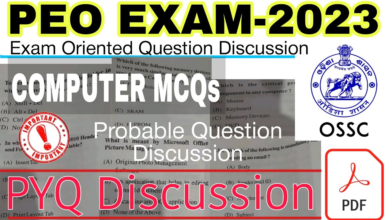 Computer Question Discussion |PEO EXAM-2023|OSSSC PEO |🎯Question ...