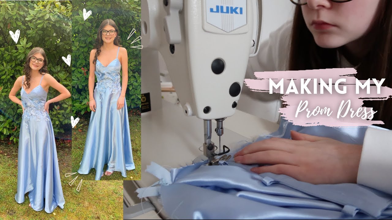 Making my PROM DRESS | sew with me! - YouTube